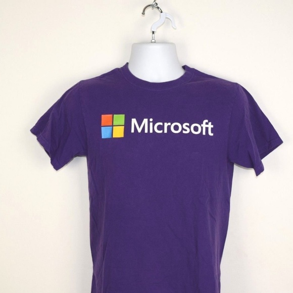 Microsoft | Shirts | Microsoft Logo Purple Small T Shirt Employee ...
